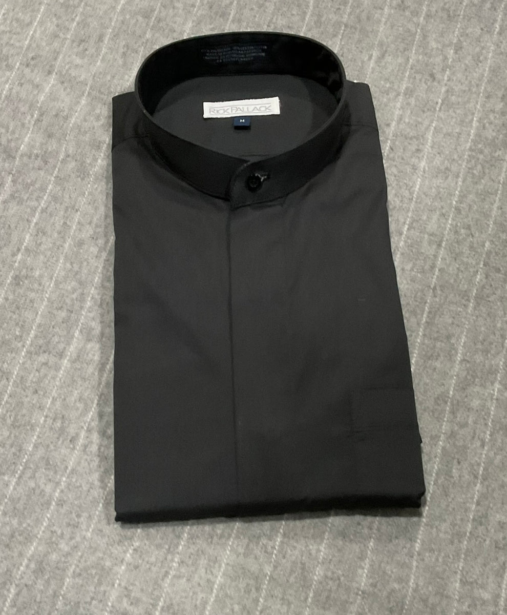 R P SHIRT / MENS / BAND COLLAR / BLACK / EXTRA SMALL TO 5 EXTRA LARGE ...
