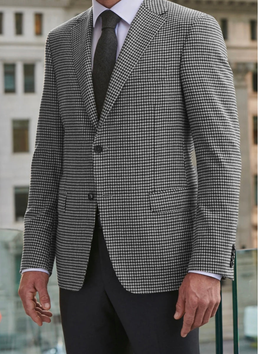 R P SPORT JACKET / CASHMERE / WOOL SUPER 170’S / BLACK & WHITE HOUNDST ...